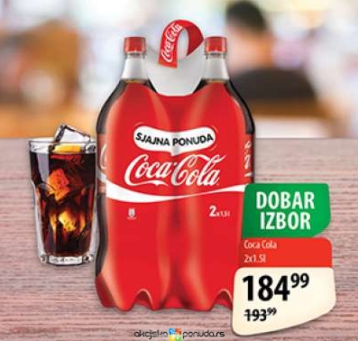 Coca Cola pakovanje 2x1,5l, Coca cola