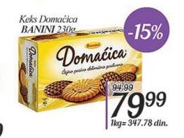 Domaćica keks Banini 230g, Banini