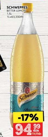 Schweppes Bitter lemon, 1.5l, Schweppes