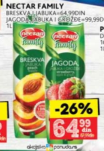 Nectar Family sokovi, 1l, Nectar