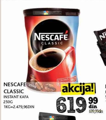 Nescafe Classic instant kafa, 250g, Nescafe