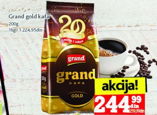 Grand Gold melevna kafa, 200g, Grand