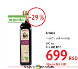 Matični sok od aronije 500 ml, Aronija