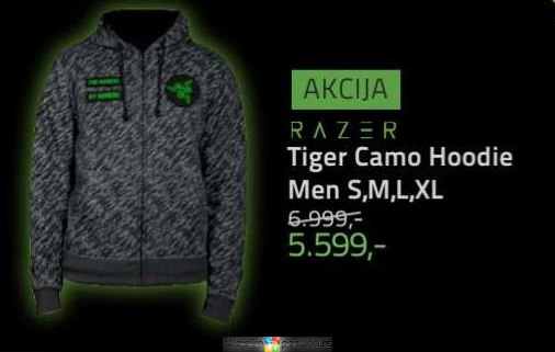 Muška jakna Razer Tiger Camo Hoodie, Razer