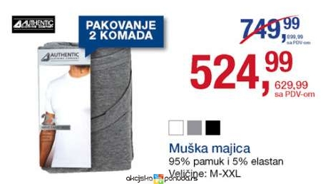 Authentic muške majca 2 kom, Authentic