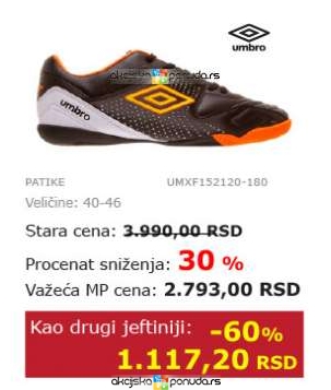 Umbro muške patike, Umbro