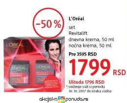 Loreal Revitalift kozmetički set dnevna i noćna krema, Loreal