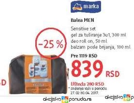 Balea MEN kozmetički poklon set, Balea MEN