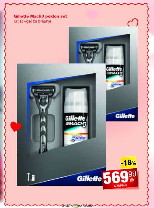 Gillette MAch 3 kozmetički poklon set, Gillette