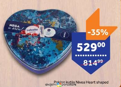 Nivea, kozmetički poklon set kutija Heart shaped, Nivea