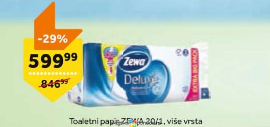 Zewa Deluxe toaletni papir, 20/1, Zewa