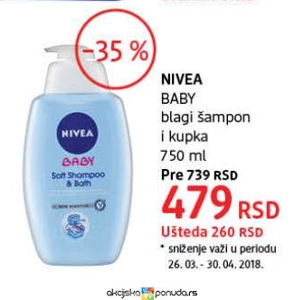 Nivea Baby šampon i kupka, 750 ml, Nivea