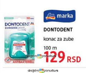 Konac za čišćenje zuba Dontodent, 100m, Dontodent