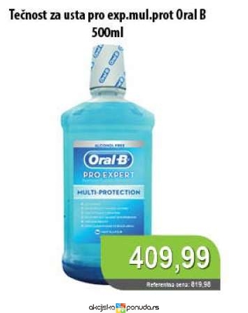 Oral B tečnost za ispiranje usta, 500ml, Oral B