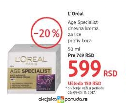 Loreal Age Specialist dnevna krema protiv bora, 50ml, Loreal