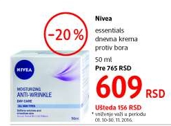 Nivea Essential krema za lice protiv bora, 50ml, Nivea