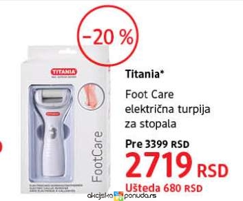 Titania Foot Care električna turpija za stopala, Titania
