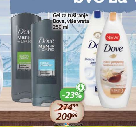 Gel za tuširanje Dove, 250ml, Dove