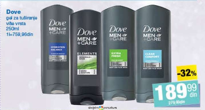 Dove MEN gel za tuširanje, 250ml, Dove