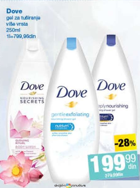 Dove gel za tuširanje, 250ml, Dove