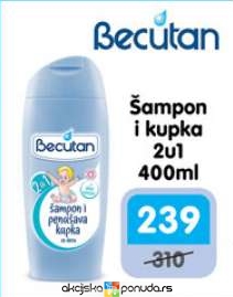 Becutan šampon i kupka 2u1, 400ml, Becutan