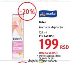 Balea krema za depilaciju, 125 ml, Balea