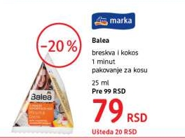 Balea pakovanje za kosu, 25ml, Balea