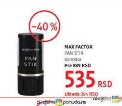 Max Factor Pan Stik korektor, Max Factor