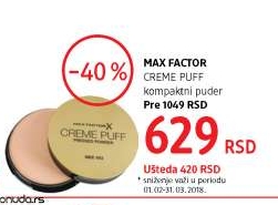 Max Factor kompaktni puder, Max Factor