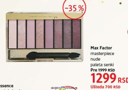 Max Factor paleta senki Masterpiece, Max Factor