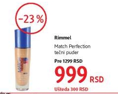 Rimmel tečni puder Match Perfection, Rimmel