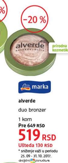 Alverde Duo bronzer, Alverde