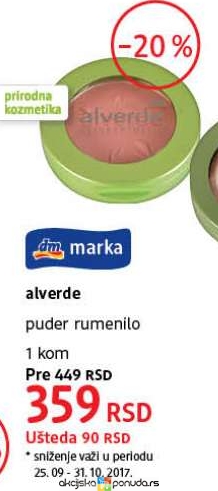 Alverde puder rumenilo, Alverde