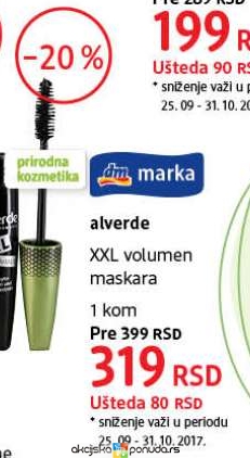 Alverde maskara XXL volumen, Alverde