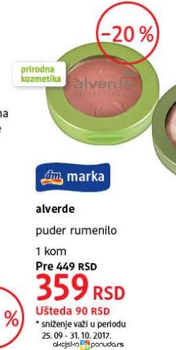 Alverde puder rumenilo, Alverde