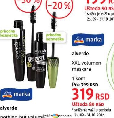 Alverde XXL volumen maskara, Alverde