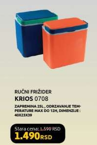 Ručni frižider Krios 0708, 25l,