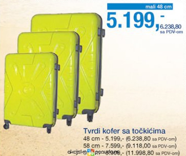 Tvrdi kofer sa točkićima srednji 58cm,