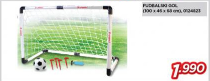 Fudbalsi mali gol 100x46x68 cm,