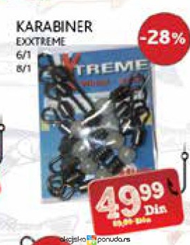 Karabiner za pecanje Exxtreme 6/1,