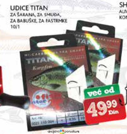 Udice za pecanje Titan 10 kom,