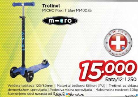 Trotinet Micro Maxi T blue MM0035, Micro