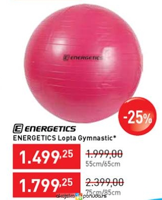 Lopta Gymnastic za yogu i vežbanje Energetics 55 - 65 cm, Energetics