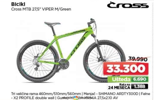 Bicikl MTB Cross Viper, Cross