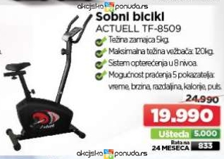 Sobni bicikl trenažer Acutuell TF-8509, Actuell