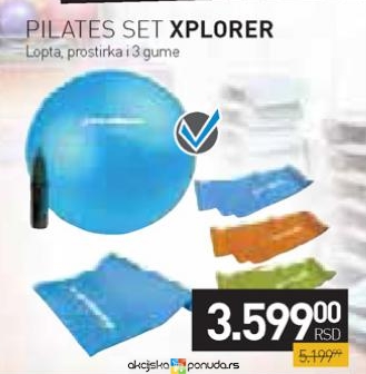 Pilates set lopta, prostirka i 3 gume Xplorer, Xplorer