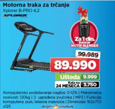 Motorna traka za trčanje Xplorer B-Pro 4.2, Xplorer