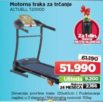 Motorna traka za trčanje Actuell, T2000D, Actuell