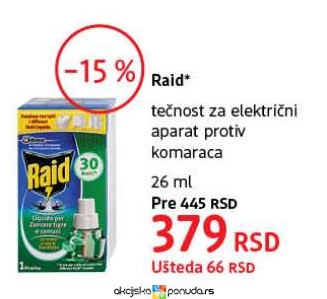 Raid tečna dopuna za komarce, Raid