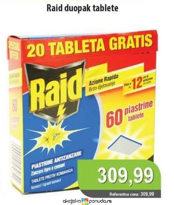 Raid tablete protiv komaraca, Raid